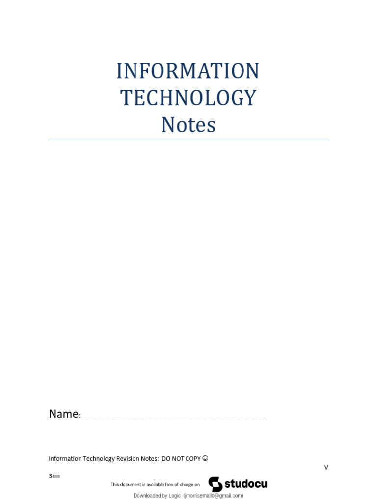 CSEC IT Notes | PDF | Computer Data Storage | Usb Flash Drive