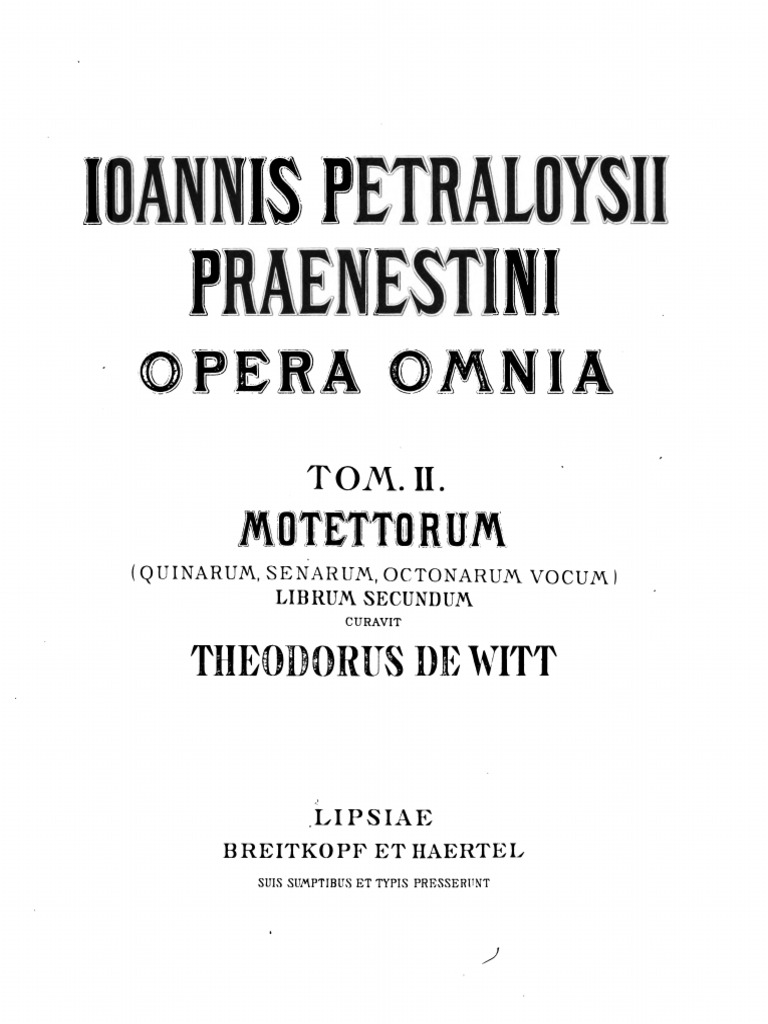 Motettorum (29 Motets) - Liber Secundus (5, 6 & 8 Voices) | PDF