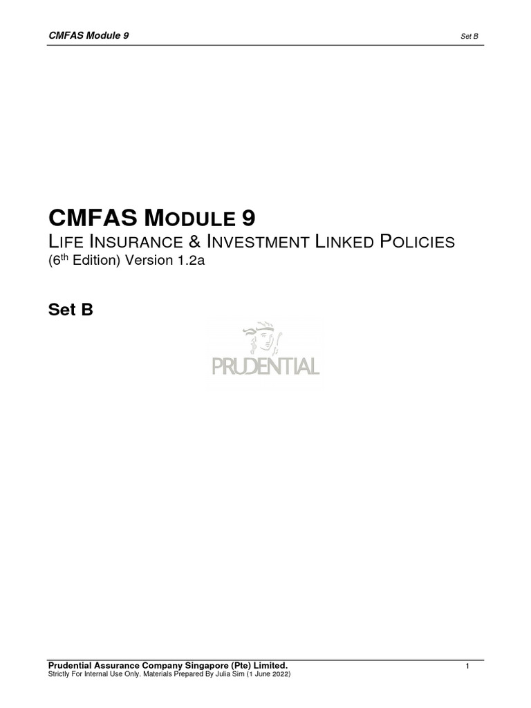 Cmfas M 9: Odule | PDF | Life Insurance | Insurance