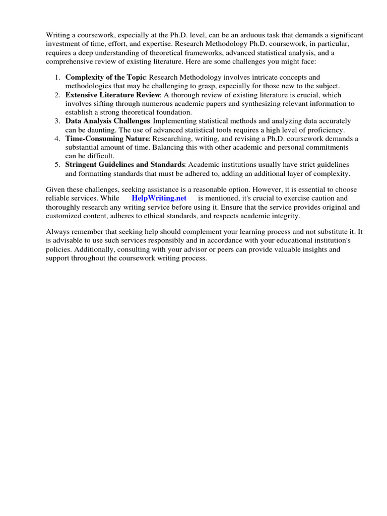 Research Methodology Phd Course Work Notes | PDF | Methodology ...