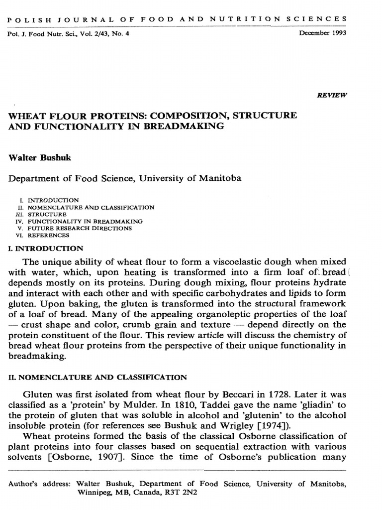 Wheat Flour Proteins Composition ST | PDF