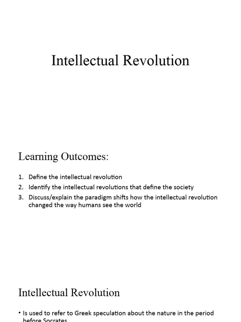 Intellectual Revolution GE7 | PDF | Id | Science