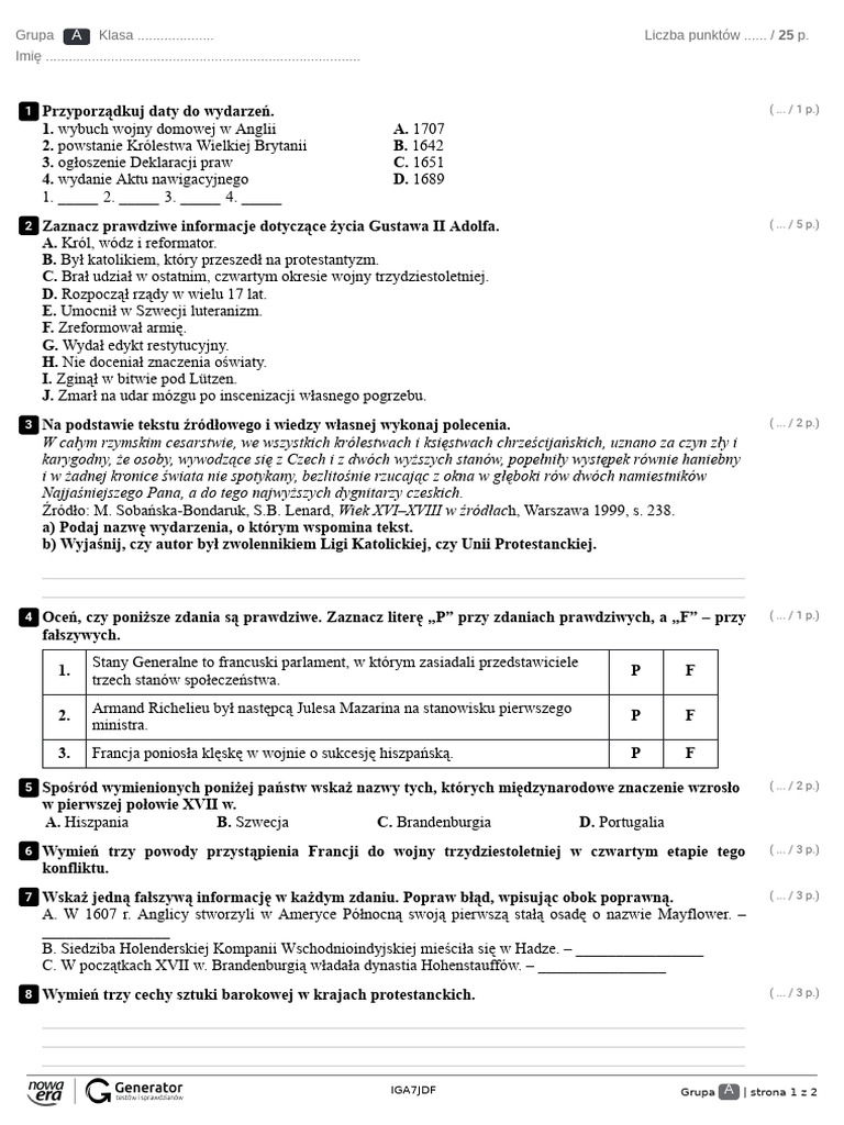 Rozdzia III. Test 3 Test Z Widoczna Punktacja | PDF