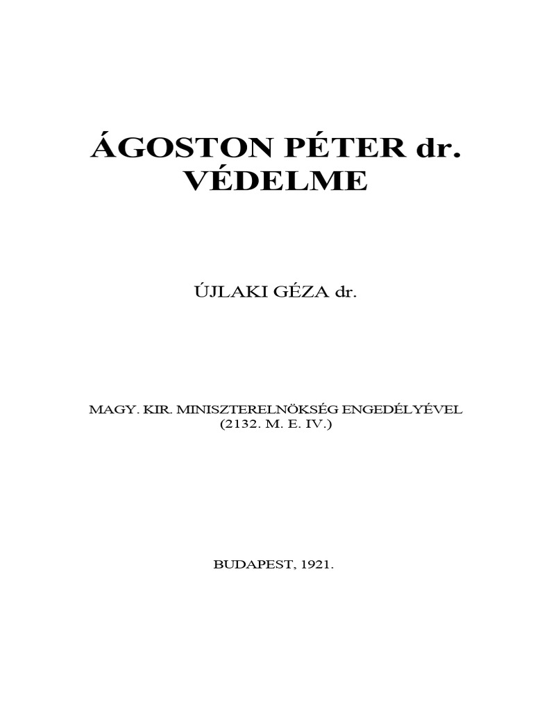 Ujlaky Geza Agoston Peter DR Vedelme | PDF