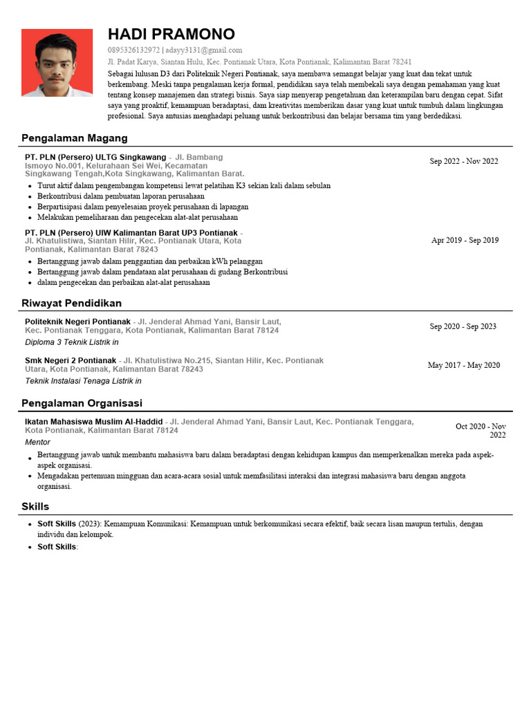 Hadi Pramono Resume | PDF
