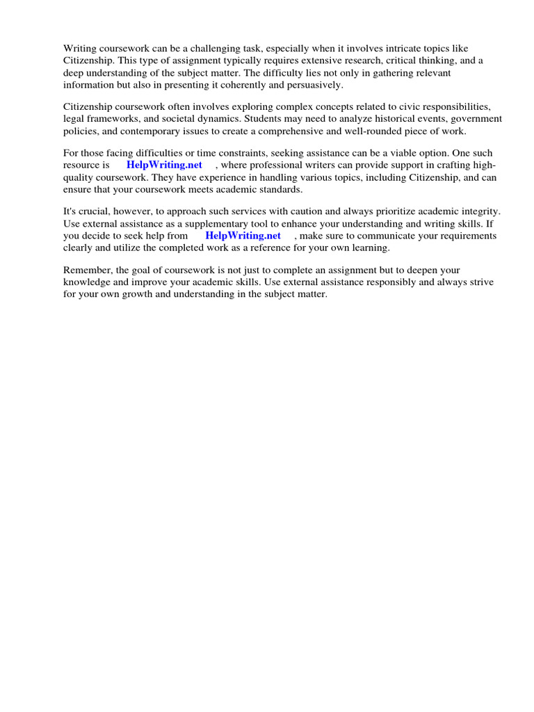 Citizenship Coursework Stage Sheet | PDF | Career & Growth | Wellness