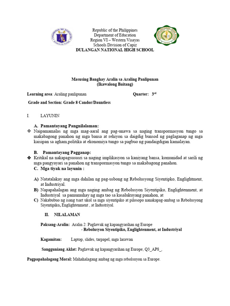 Republic of The Philippines Department of Education Region VI - Western ...