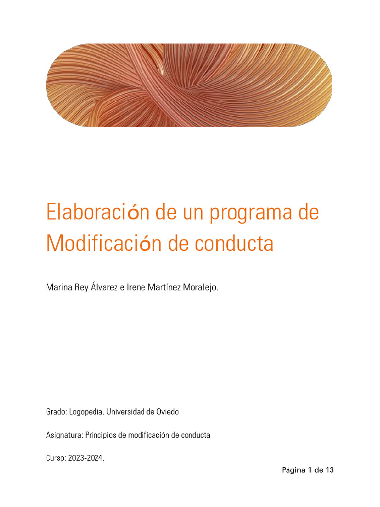 Elaboración de Un Programa de Modificación de Conducta | PDF ...