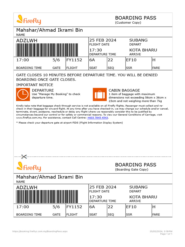 Firefly Online Booking Service | PDF