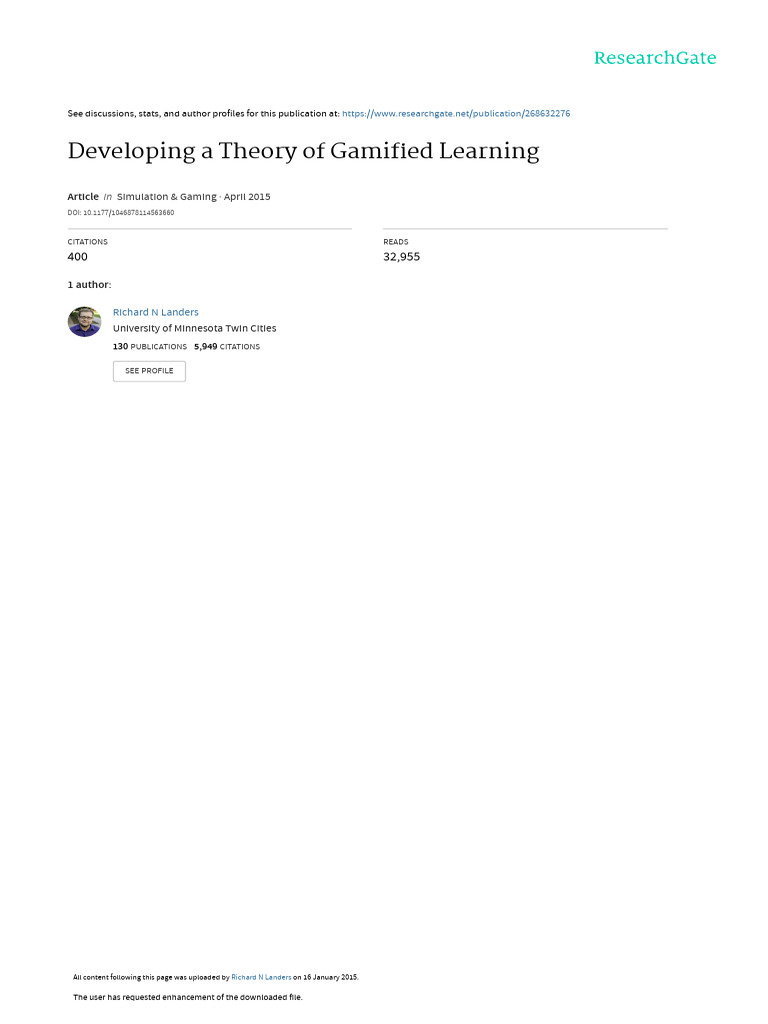 Gamified Learning Theory | PDF | Learning | Attitude (Psychology)