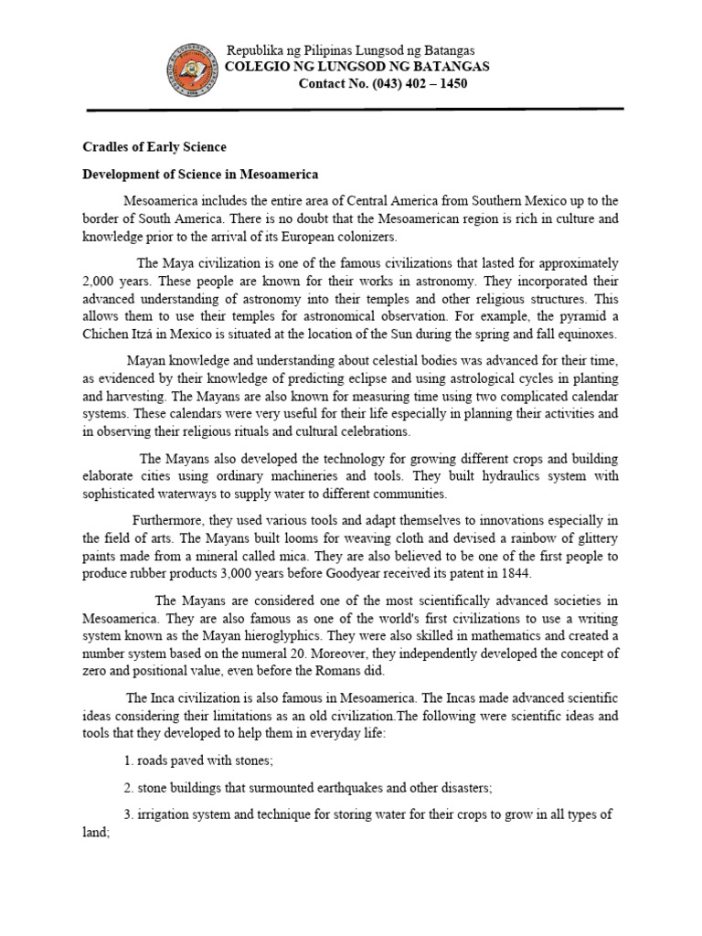 Cradles of Early Science | PDF | Science | History Of Science
