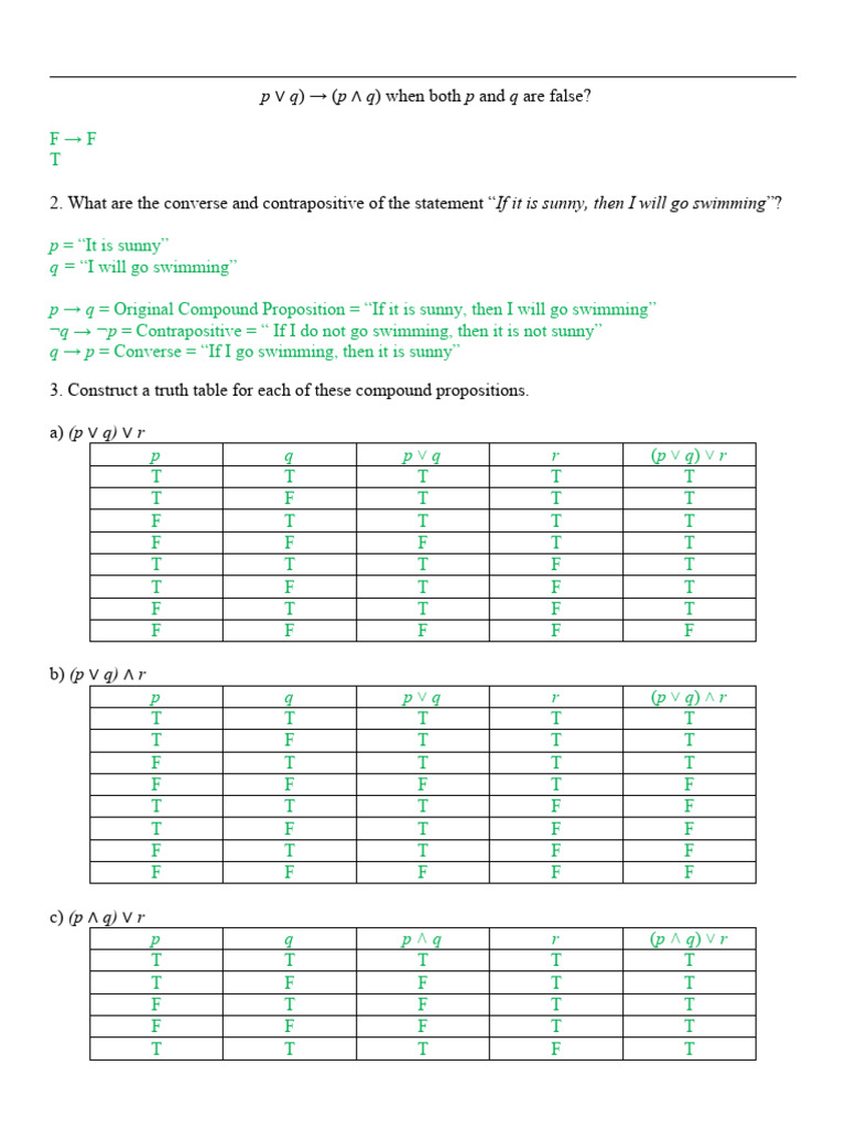 Assignment 1 Propositional Logic | PDF | Mathematics | Logical Expressions
