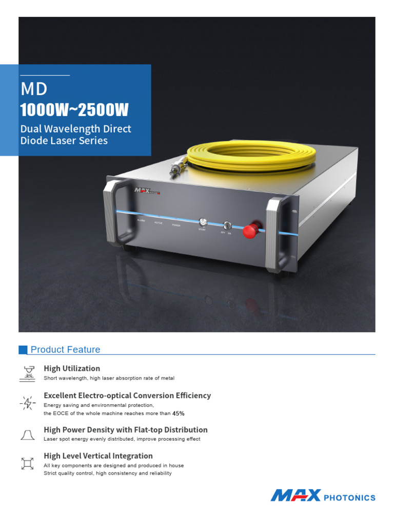 1000w-2500w Dual Wavelength Direct Diode Laser-Leaflet | PDF | Laser ...