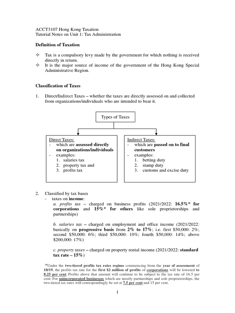 Lesson 1 Tax Administration Tutorial Notes | Download Free PDF | Taxes ...