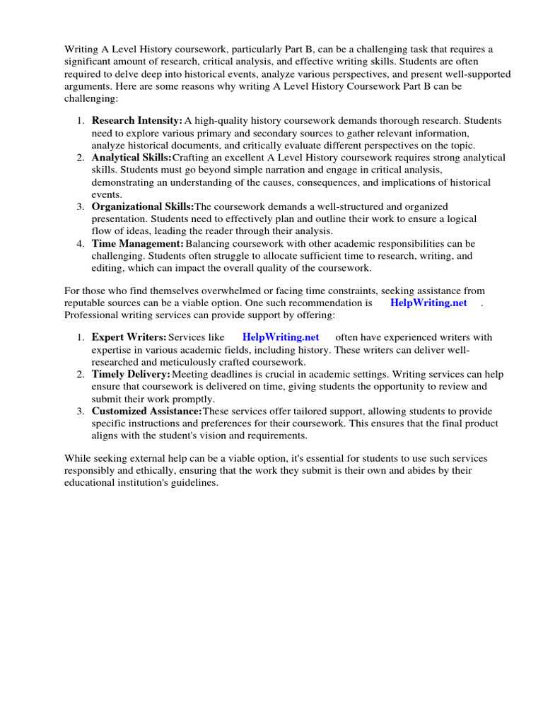 A Level History Coursework Part B | PDF