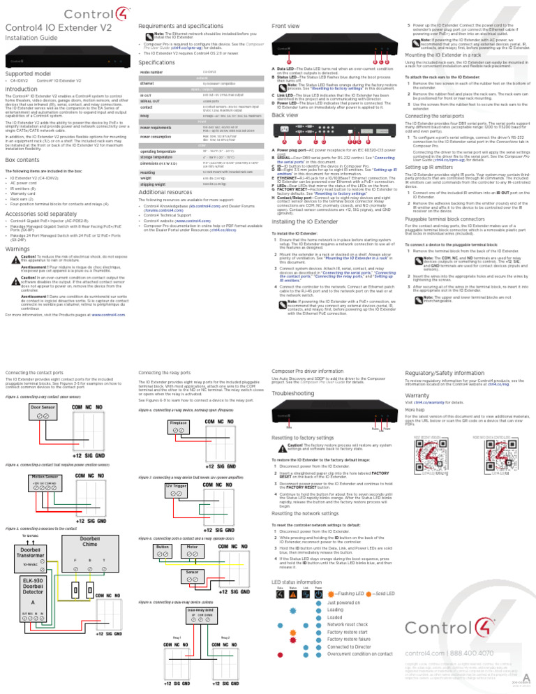 Control4 IO Extender For Expanding Control Ports To Any Control4 System ...