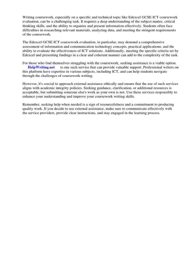 Edexcel Gcse Ict Coursework Evaluation | PDF | Educational Technology | Wi Fi