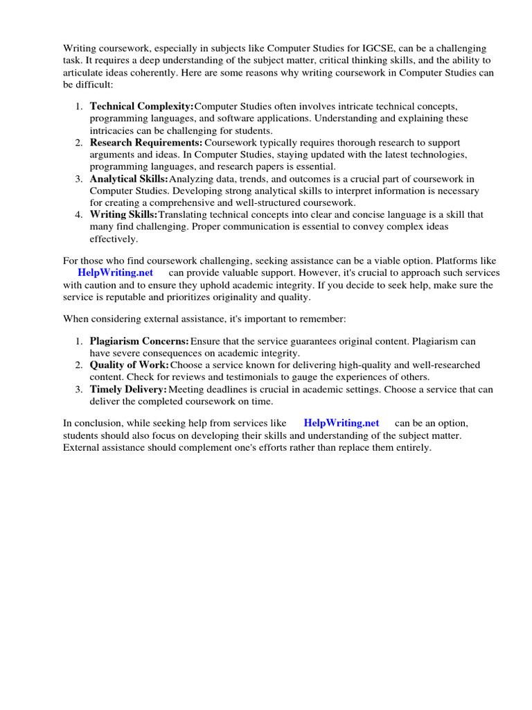 Coursework Computer Studies Igcse | PDF | Computer Science | Computer Programming