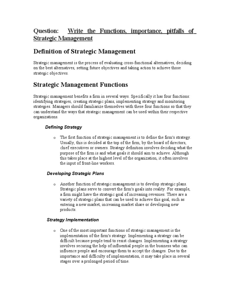 Strategic Management Assignment | PDF | Strategic Management | Goal
