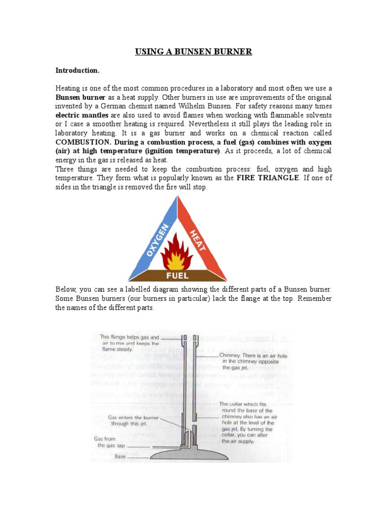 Bunsen Burner: Parts and Functions | PDF