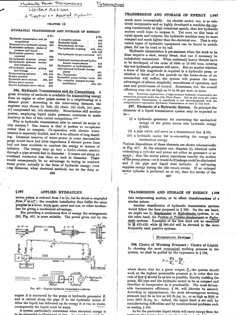 Chapter (1) Hydraulic Power Transmission-Part-1-Hydrostatics Systems | PDF