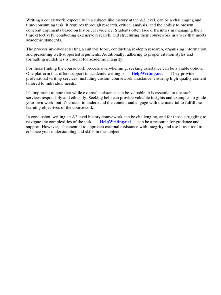 History Coursework A2 Examples | PDF | Gce Advanced Level (United ...