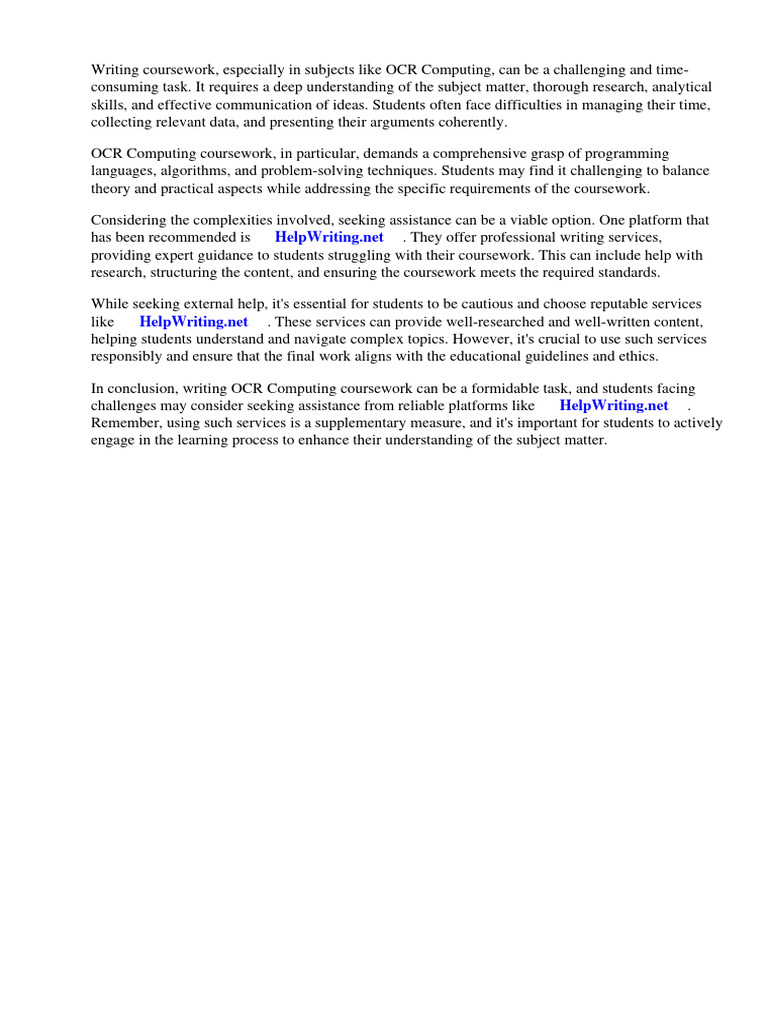 Ocr Computing Coursework Example | Download Free PDF | Computing | Facebook Ocr Computing Coursework Example | Download Free PDF | Computing | Facebook