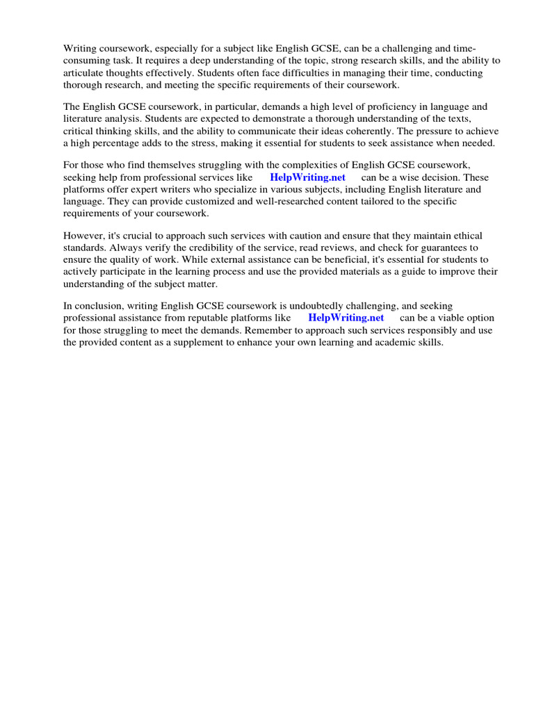 English Gcse Coursework Percentage | PDF | Career & Growth | Business