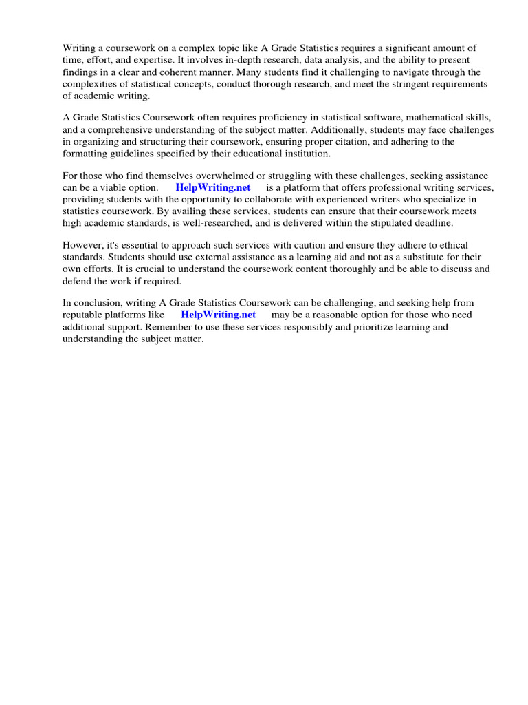 A Grade Statistics Coursework Guide | PDF | Social Science