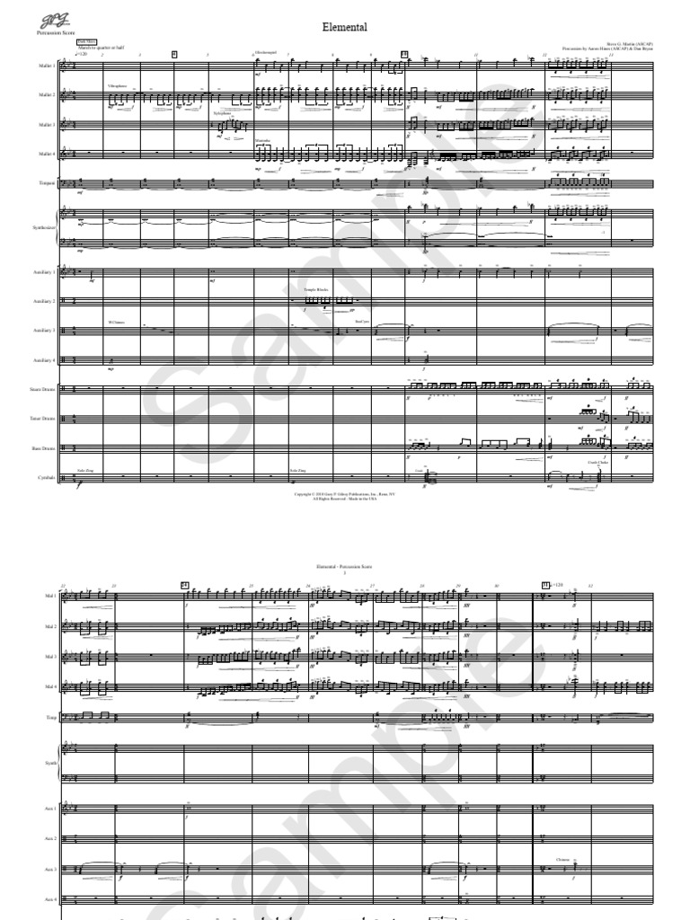 Elemental Sample Percussion Score | PDF