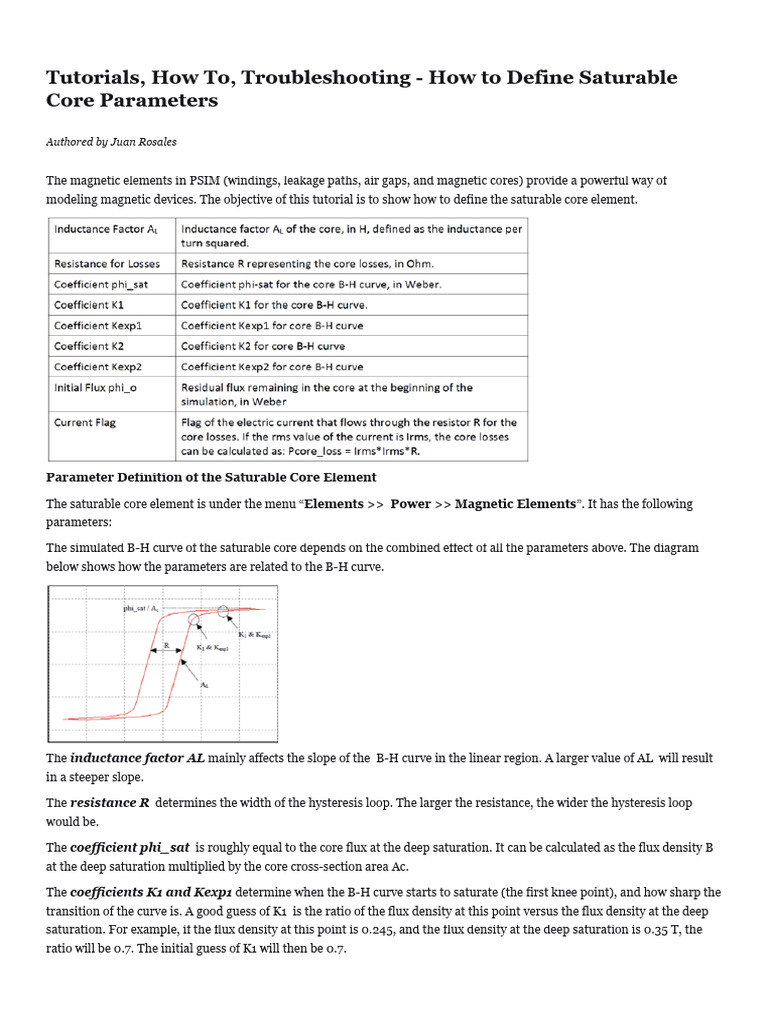Defining Saturable Core Parameters | PDF | Electrical Network | Inductance
