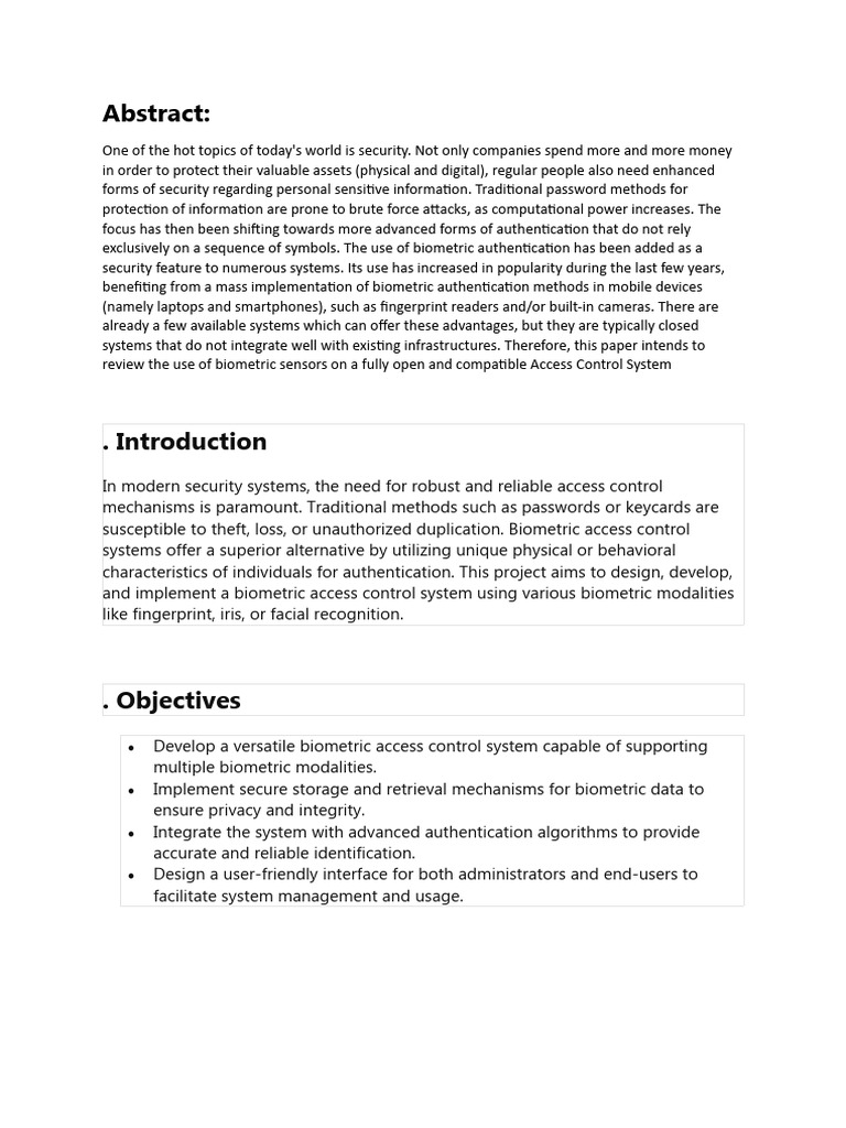 Abstract | PDF | Biometrics | Access Control