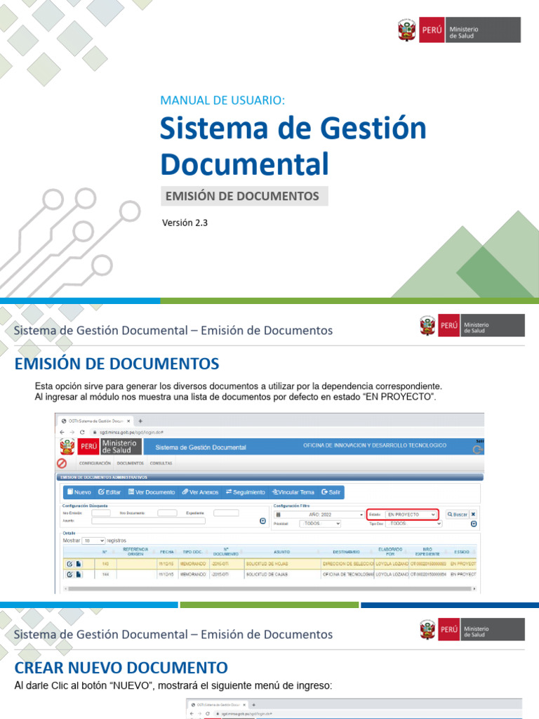 02 Sistema de Gestión Documental - EMISIÓN DE DOCUMENTOS | PDF | Gestión de registros | Archivo ...
