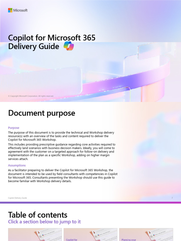 Copilot For Microsoft 365 Workshop Delivery Guide V24 02 Pdf