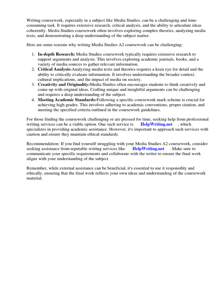 Media Studies A2 Coursework Mark Scheme | PDF | Critical Thinking ...