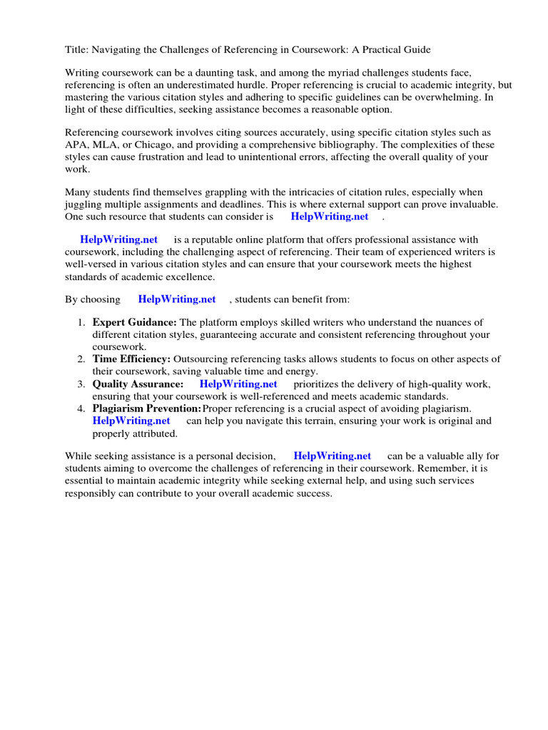 How To Reference Coursework | PDF | Citation | Thesis