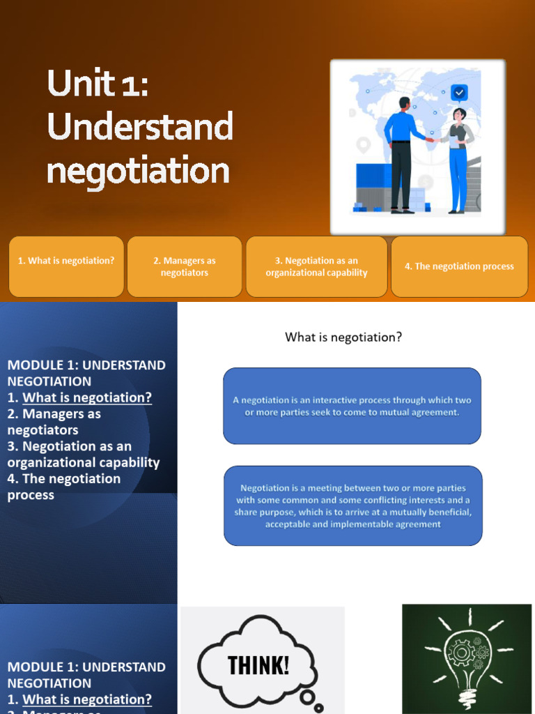 UNIT 1 Understand Negotiation STUDENTS | Download Free PDF | Negotiation | Goal
