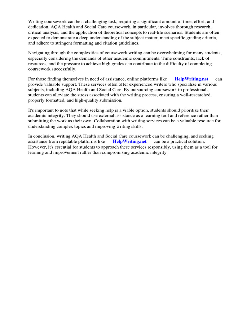 Aqa Health and Social Care Coursework Grade Boundaries | PDF | Student ...