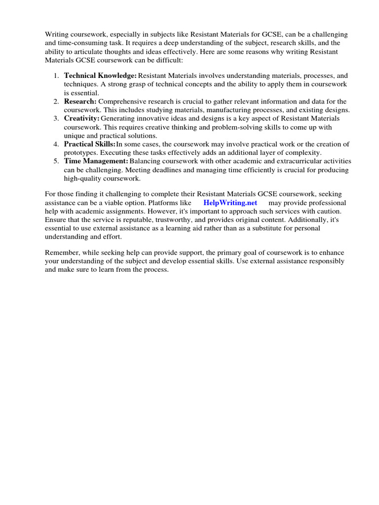 Resistant Materials Gcse Coursework Example Aqa | PDF | Creativity ...