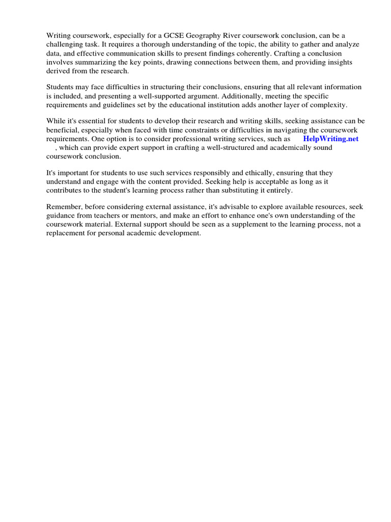 Gcse Geography River Coursework Conclusion | PDF | River | Erosion