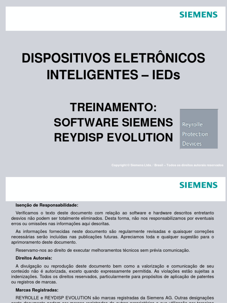 Treinamento Reyrolle - Software Reydisp Evolution | PDF | Janela (informática) | USB