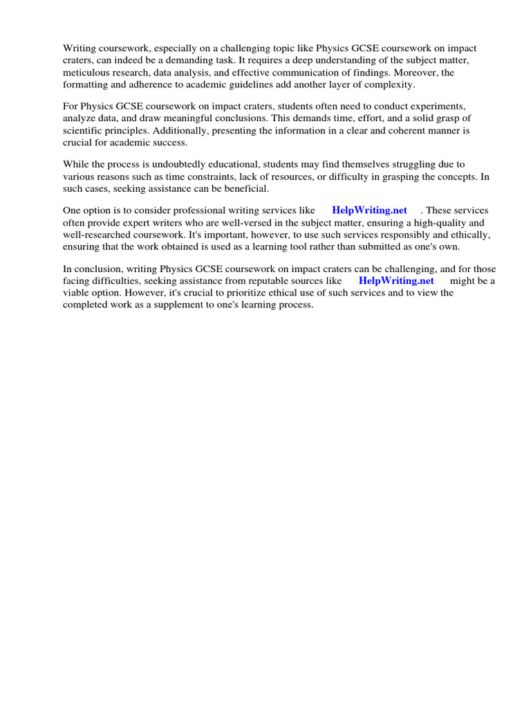 Physics Gcse Coursework Impact Craters | PDF | Impact Crater ... Physics Gcse Coursework Impact Craters | PDF | Impact Crater ...