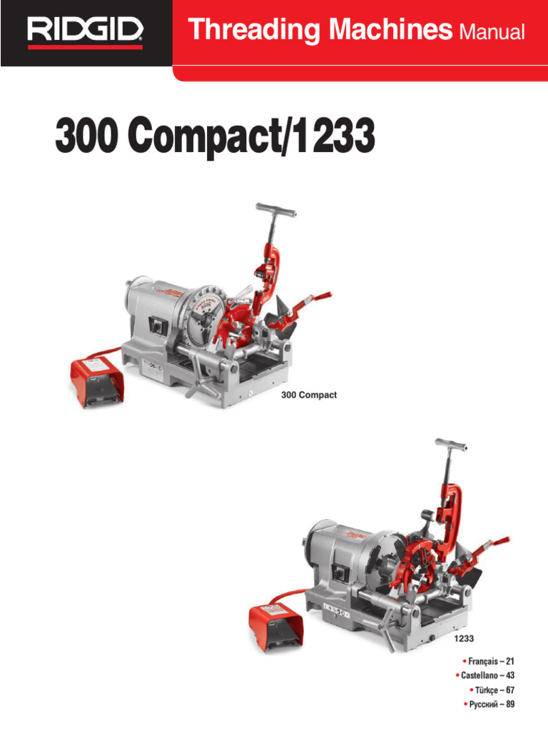 RIDGID Comp1233 Threading Machines - Munual | PDF | Screw | Pipe (Fluid Conveyance)