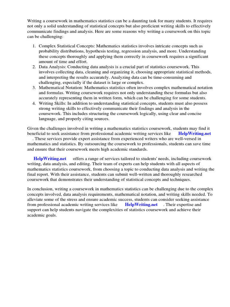 Challenges in Mathematics Statistics Coursework | PDF | Statistics | Sampling (Statistics)