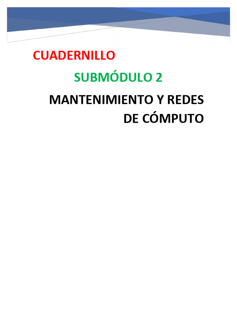 CUADERNILLO MANTENIMIENTO Y REDES DE CÓMPUTO (2)_124149 | PDF
