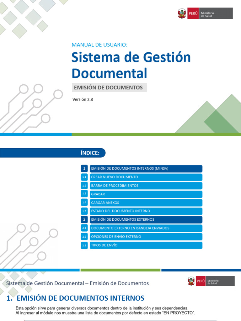 Manual de Emisión de Documentos MINSA | PDF | Gestión de registros ...