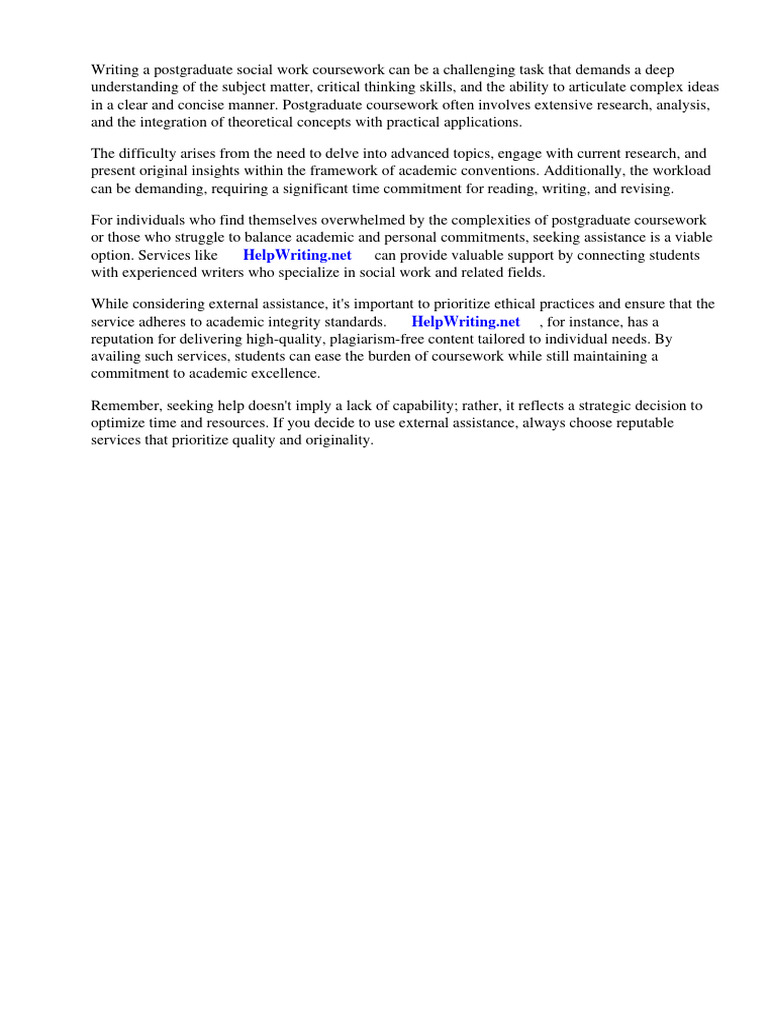 Postgrad Social Work Guide | PDF | Social Work | Postgraduate Education