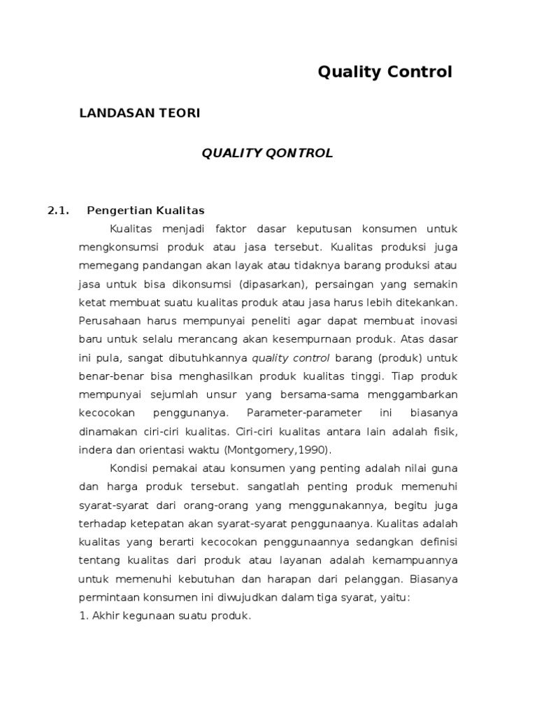 Quality Control | PDF