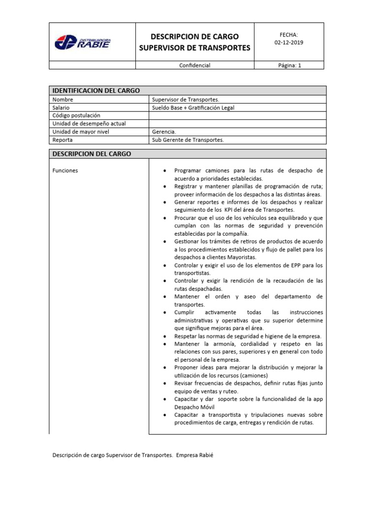 DC Supervisor de Transportes Chillan | PDF | Business | Economias