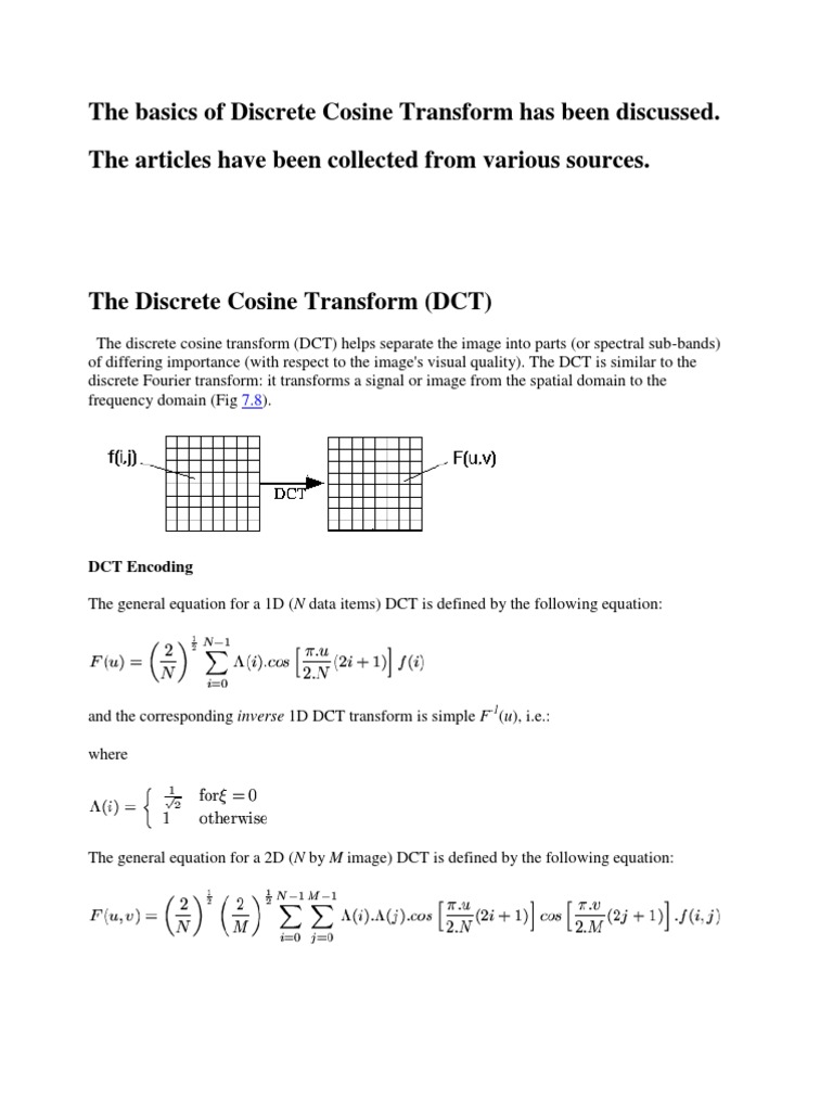 The Discrete Cosine Transform | PDF | Data Compression | Fast Fourier ...